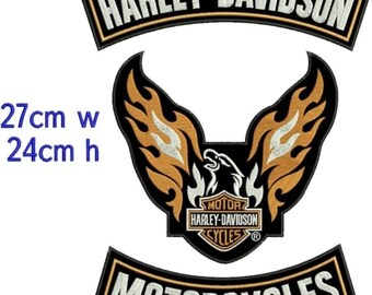 Harley Davidson Patch 3 Piece Eagle Patches for Jacket Motorcyclist ...