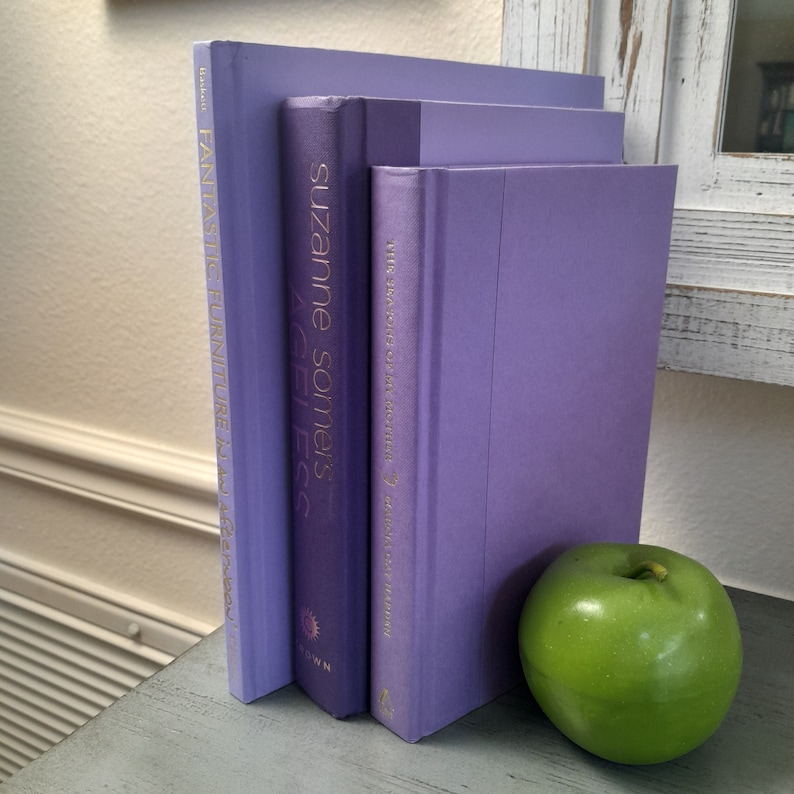 Purple, Lavender Book Bundle as Shown Real Books for Home Staging and ...