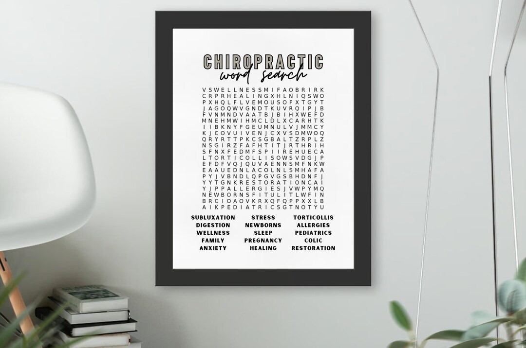 Chiropractic Word Search Poster - Nervous System Based Chiropractic ...
