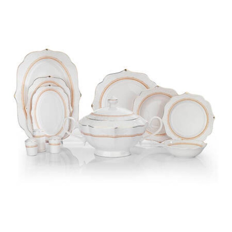 Handmade, Sturdy and Healthy Durable 60 Piece 12 Person Porcelain ...