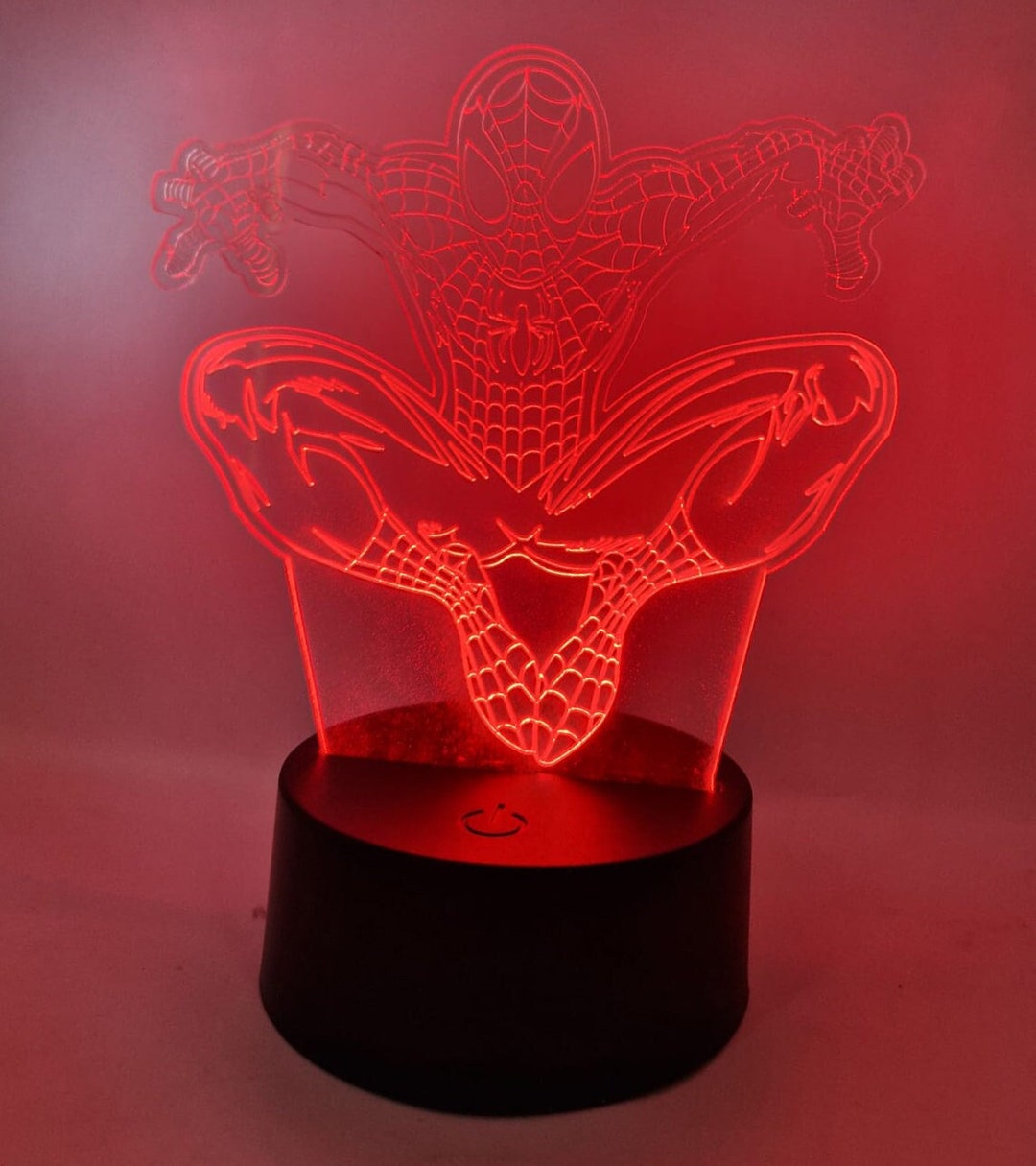 Plexiglass Lamp With Spiderman Design Decor Night Light LED Bedroom ...