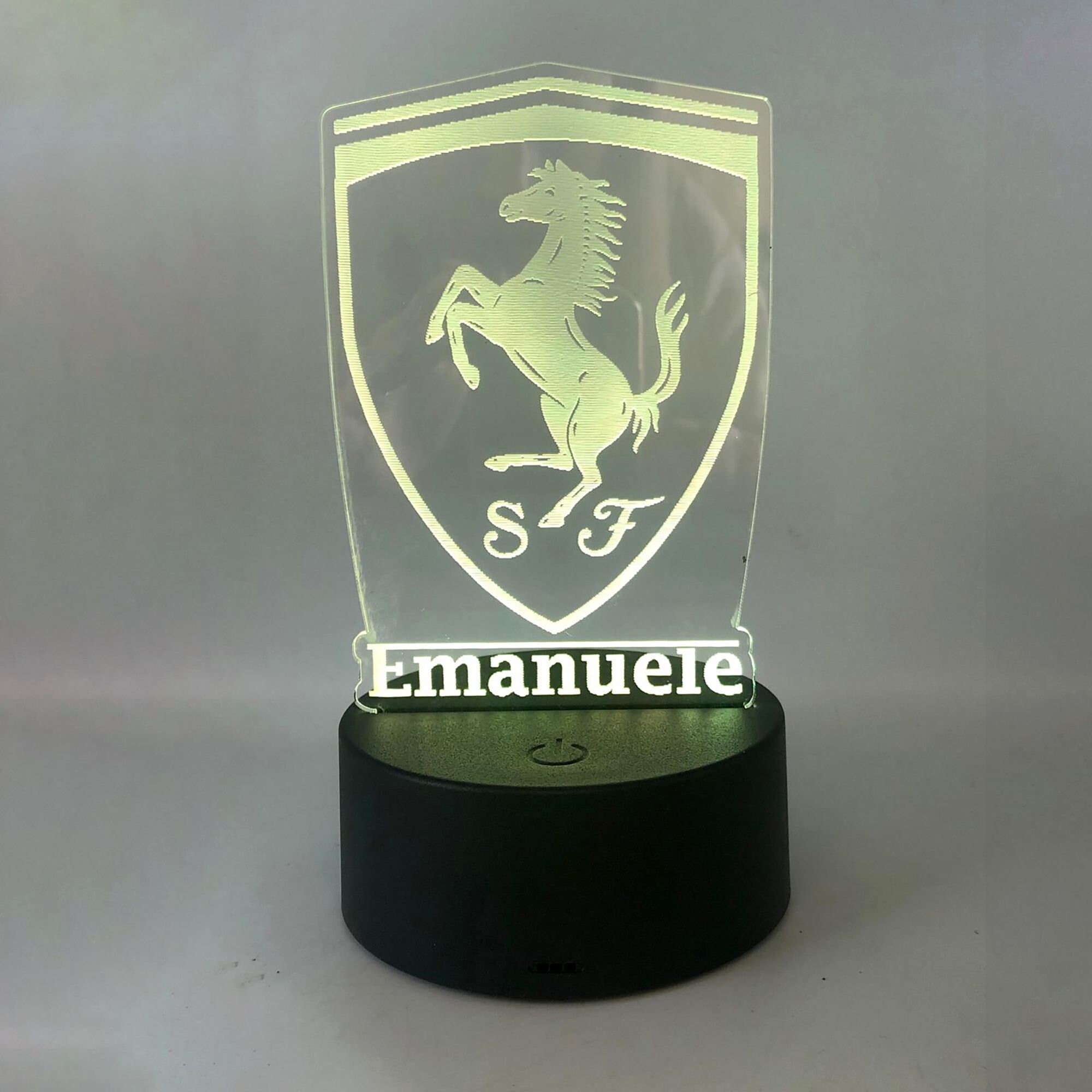 Scuderia Ferrari Plexiglass Lamp and Custom Name Decor Night Light LED ...