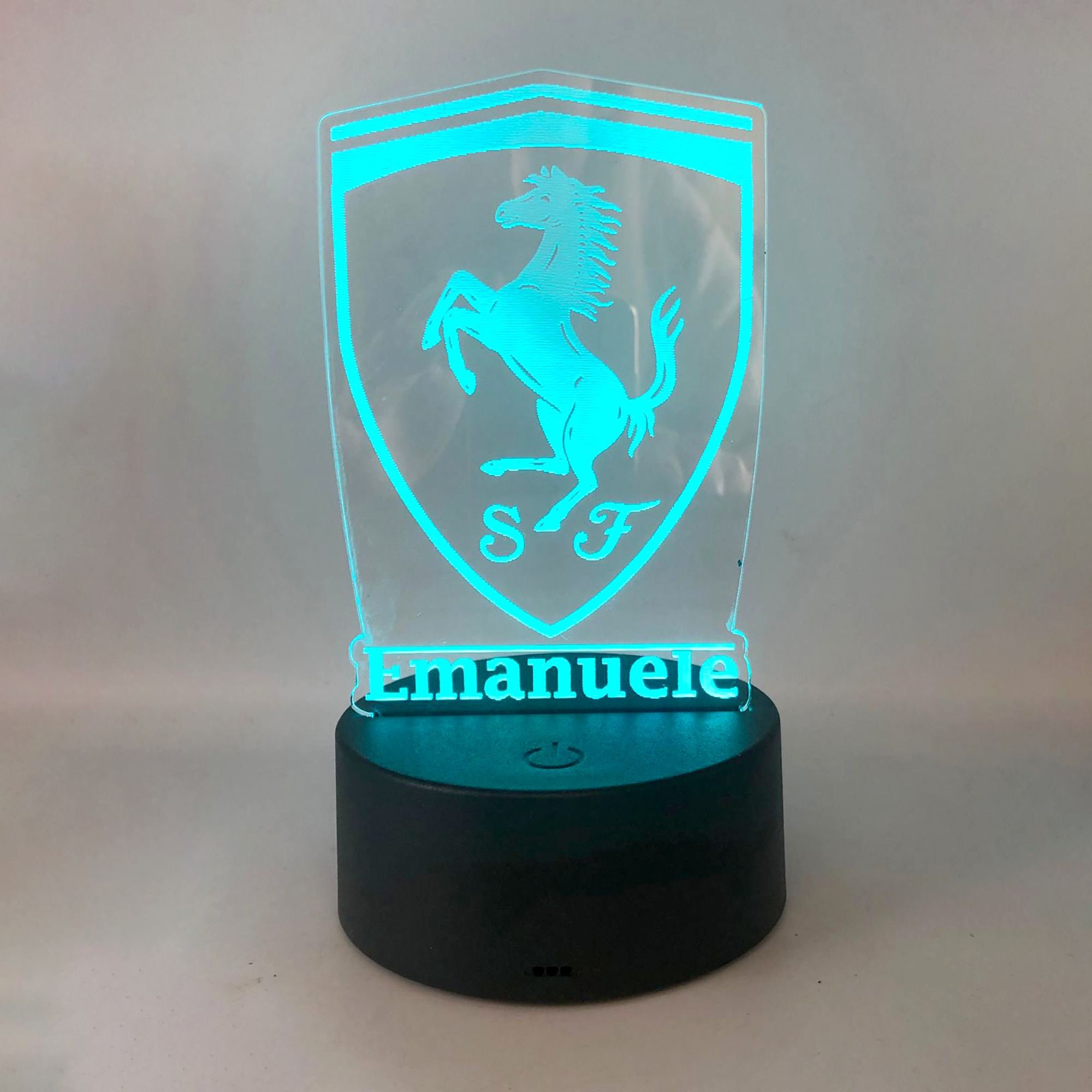 Scuderia Ferrari Plexiglass Lamp and Personalized Name Decor Night ...