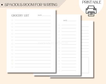 Blank Grocery List Digital Download - Etsy
