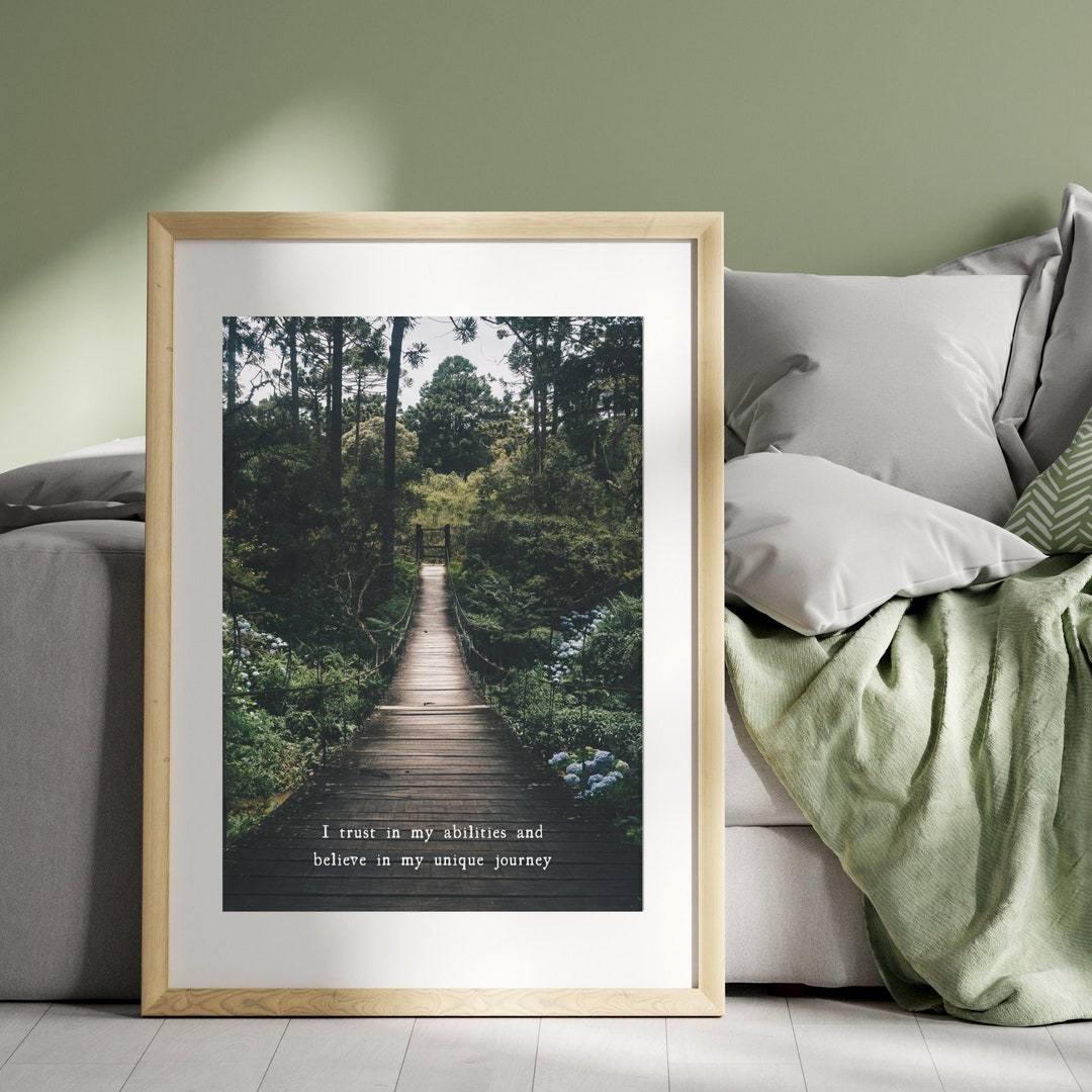 Positive Affirmation Wall Art, Self Love Poster, Forest Bridge Wall Art ...