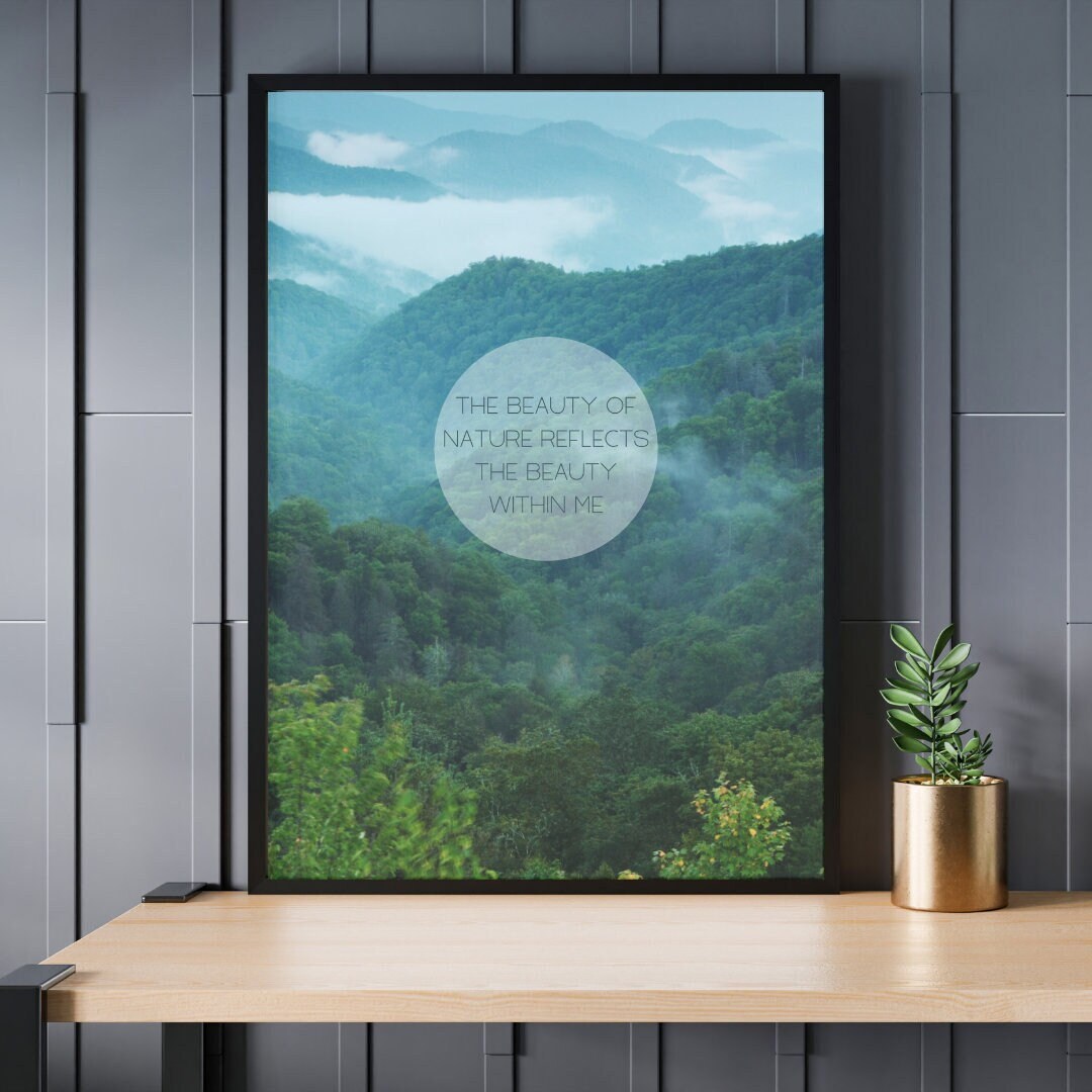Positive Affirmation Poster, the Beauty of Nature, Nature Wall Art ...