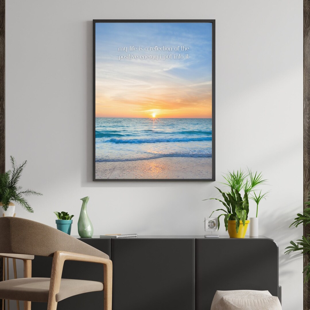 Beach Inspired Affirmation Wall Art, My Life is a Reflection, Ocean ...