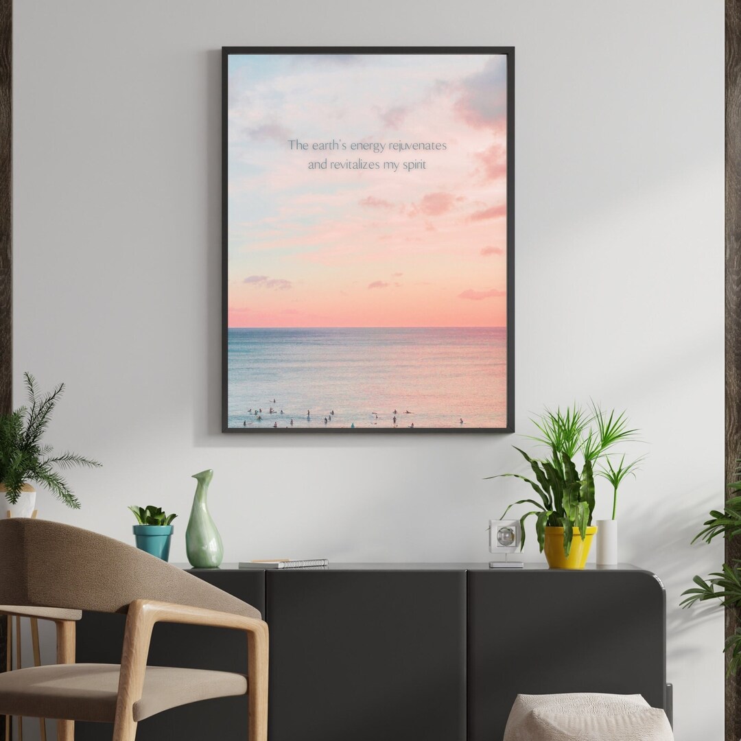 Nature Inspired Affirmation Wall Art, the Earths Energy, Beach Wall Art ...