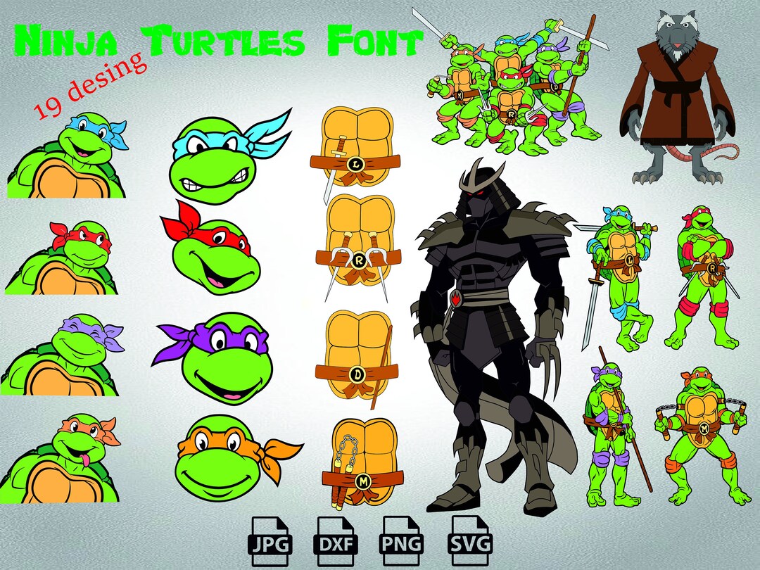 Ninja Turtle SVG and PNG Ready to Use for Canva and Cricut Face - Etsy