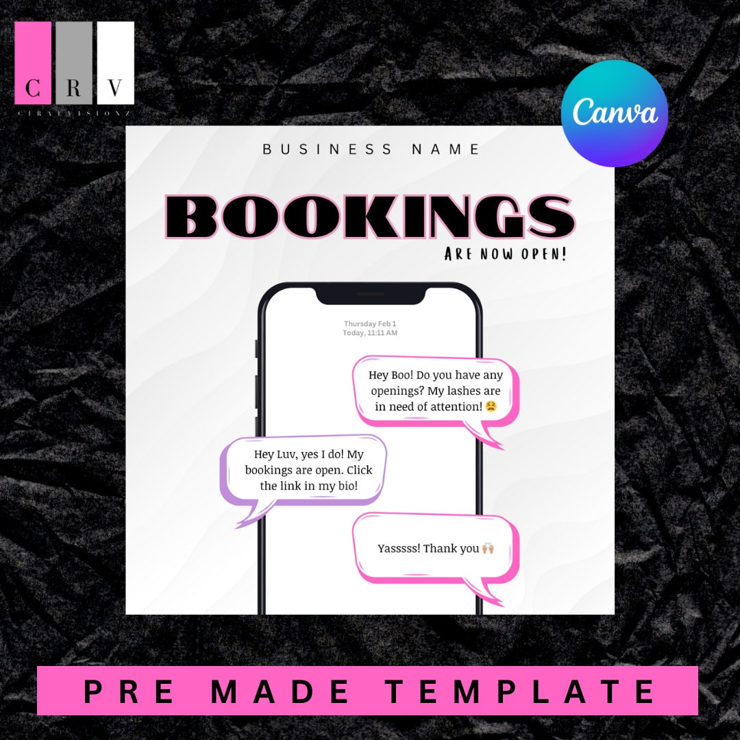 Bookings Are Now Open Flyer - Etsy