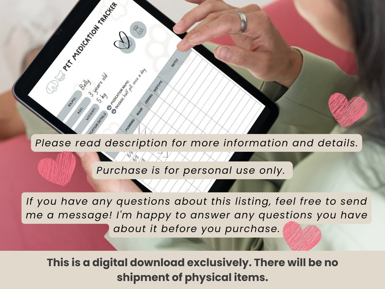 Pet Medication Tracker, Medication Log for Cat and Dog, Dosage Tracker ...