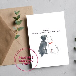Printable Thank You Card, Every Day Feels Like A Walk in the Park, for ...