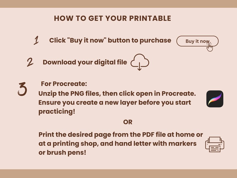 20 Procreate Lettering Brush, Printable Hand Lettering Practice Sheets ...