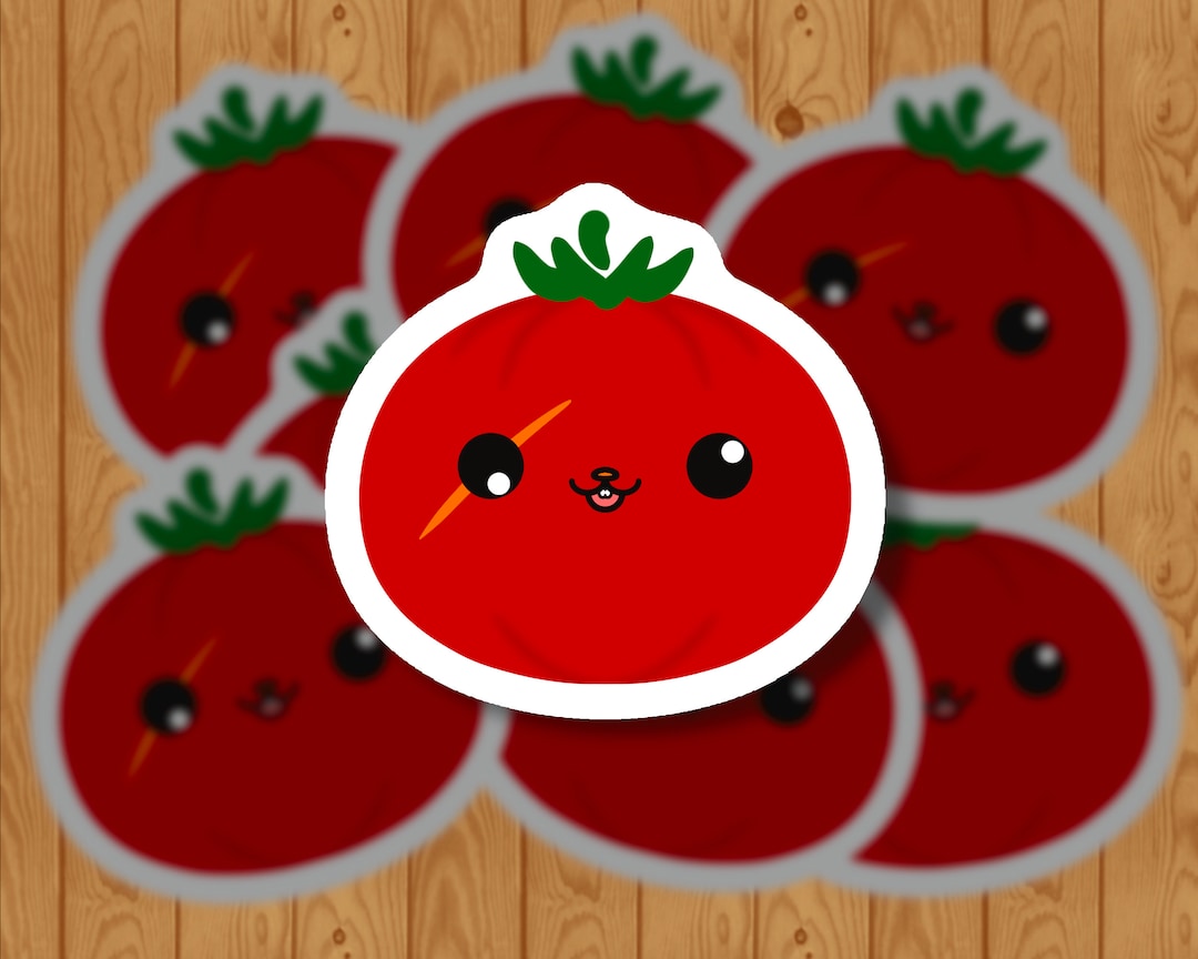 Cute Tomato Sticker, Tomato Patch Die Cut, Frugetable Sticker, Chubby ...