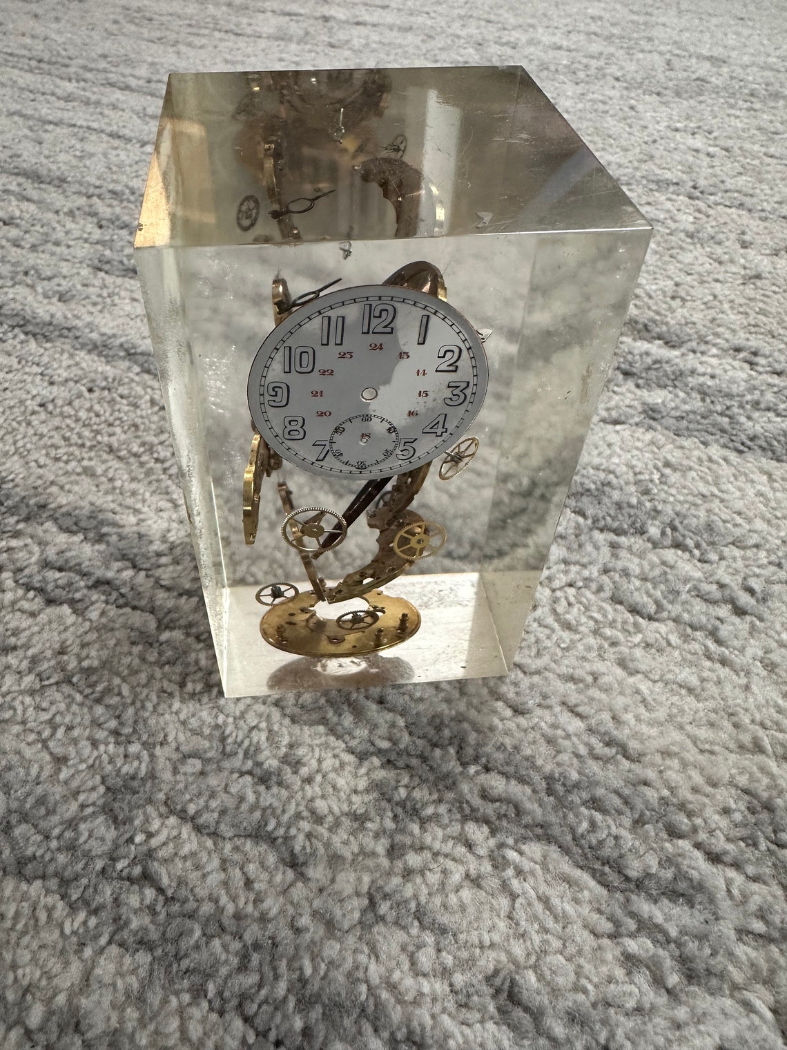 Clock in Acrylic Glass by Pierre Giroudon, France, 1970s - Etsy