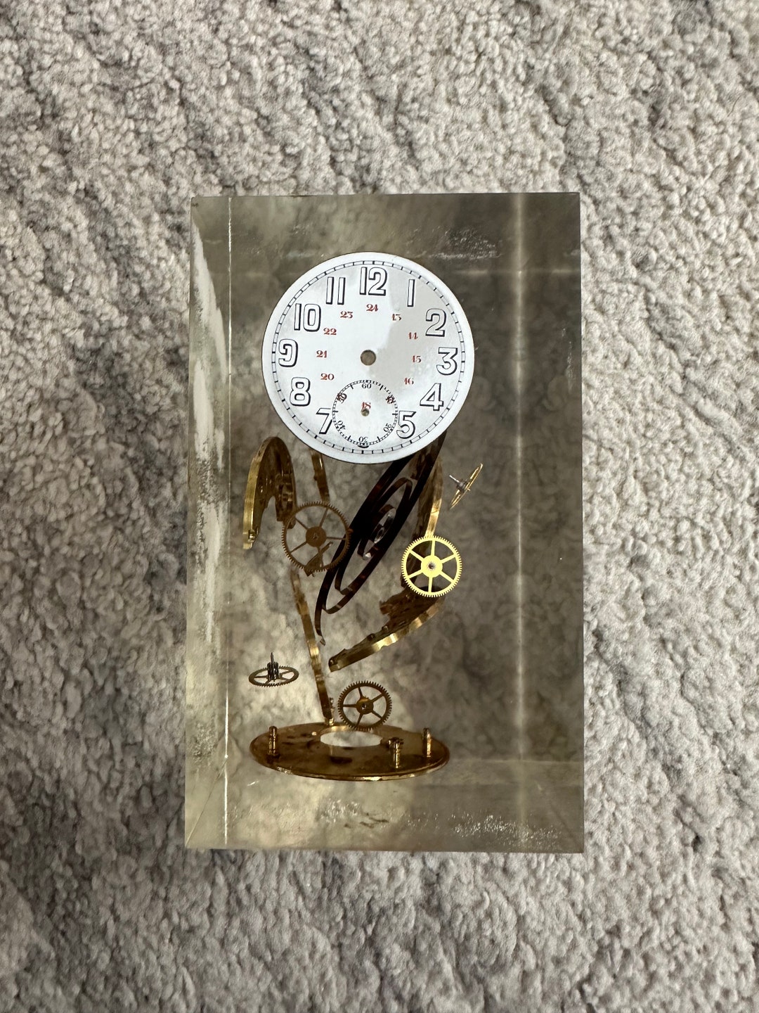 Clock in Acrylic Glass by Pierre Giroudon, France, 1970s - Etsy