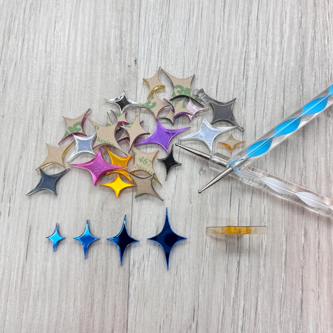 STAR Shape Mini Mirrors for Mandala Art • Acrylic Embellishments ...