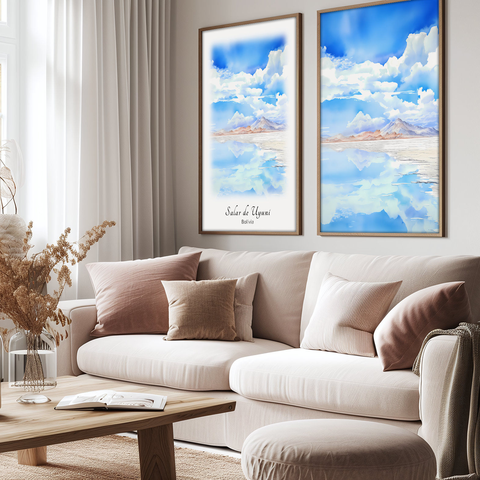 Salar De Uyuni Watercolor Poster Travel Art Print Bolivia Landscape Art ...