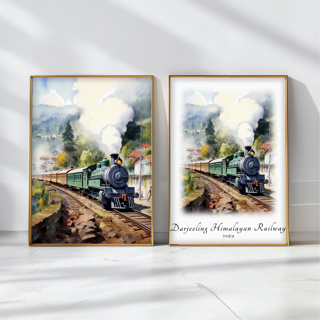 Darjeeling Himalayan Railway Watercolor Poster Travel Art Print India ...