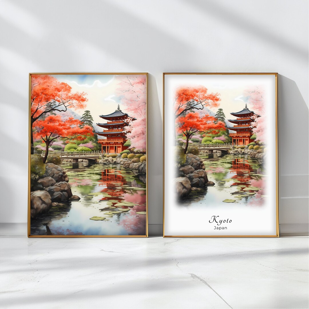 Kyoto Watercolor Poster Travel Art Print Japan Landscape Art Decor ...