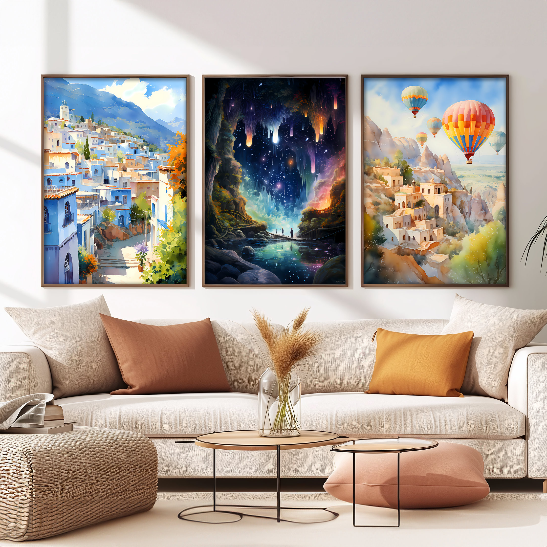 Waitomo Glowworm Caves Watercolor Poster Travel Art Print New Zealand ...