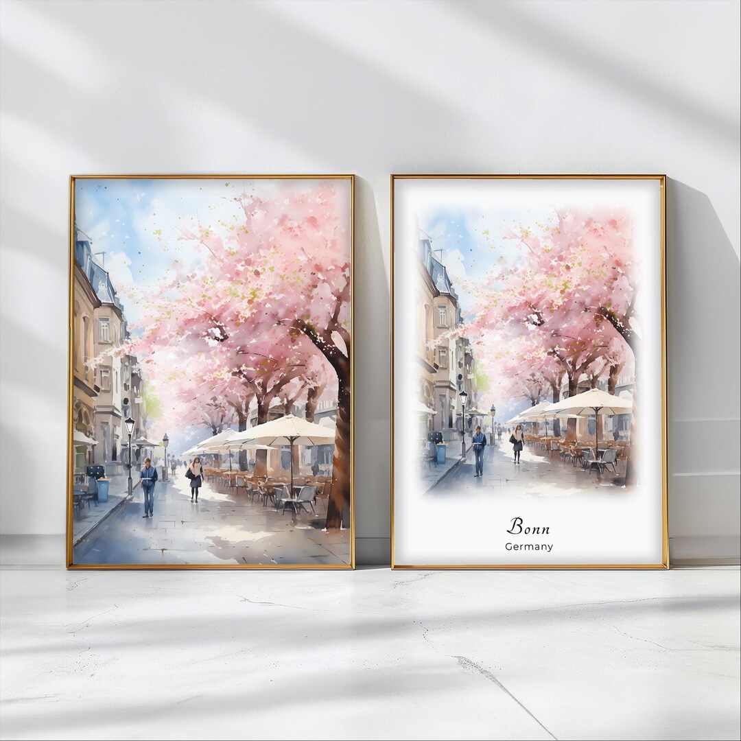 Bonn Watercolor Poster Travel Art Print Germany Landscape Art Decor ...