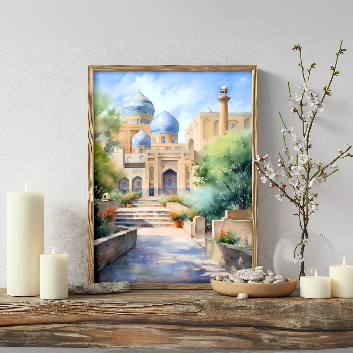 Samarkand Watercolor Poster Travel Art Print Uzbekistan Landscape Art ...