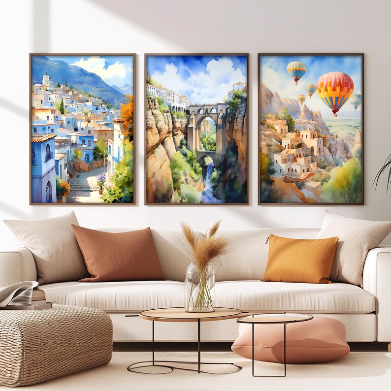 Ronda Watercolor Poster Travel Art Print Spain Landscape Art Decor ...