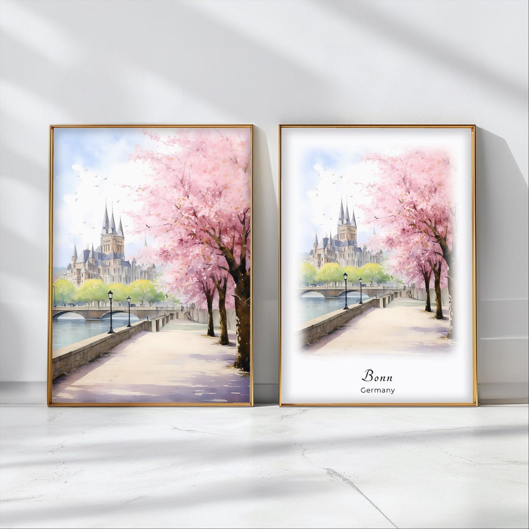 Bonn Watercolor Poster Travel Art Print Germany Landscape Art Decor ...