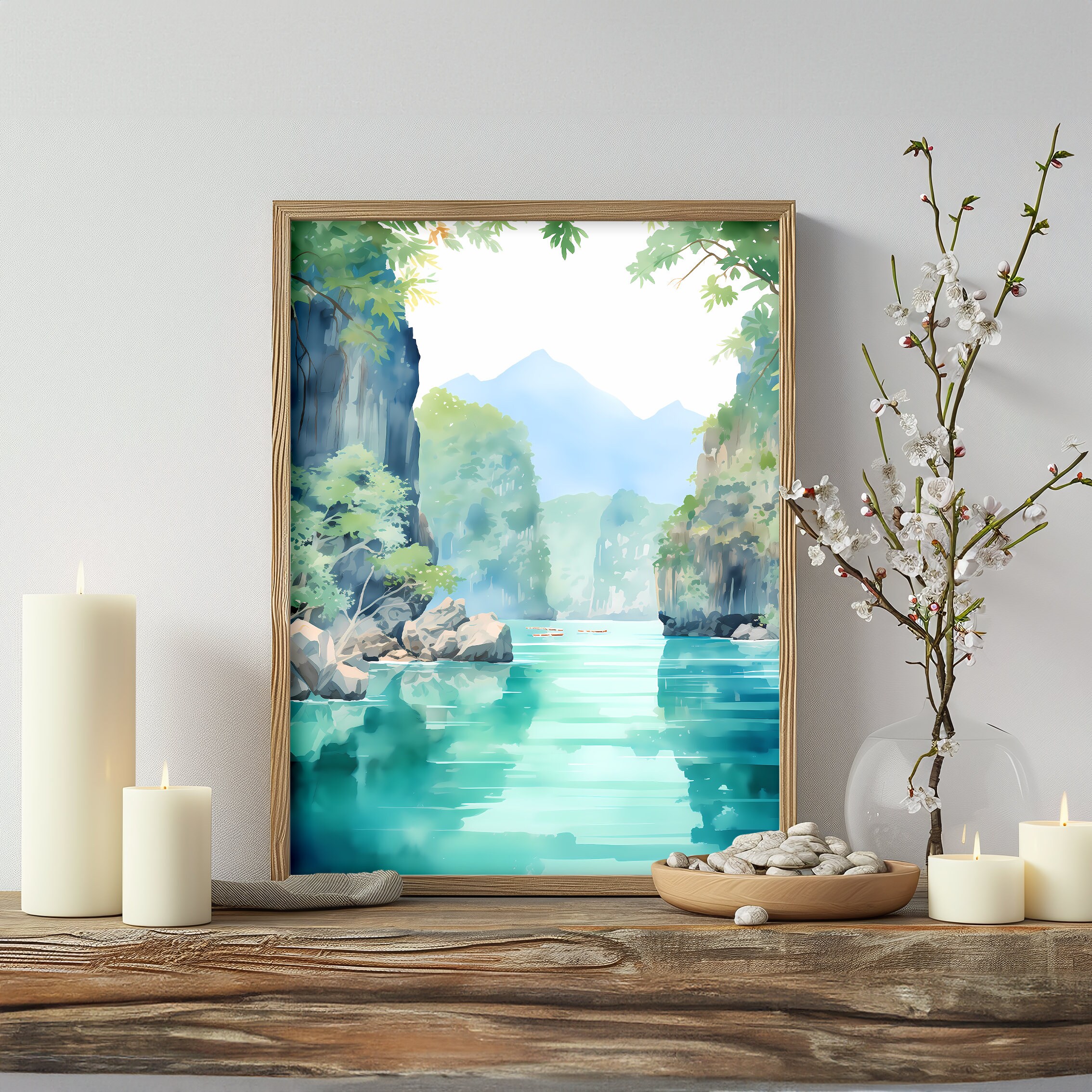Palawan Watercolor Poster Travel Art Print Philippines Landscape Art ...