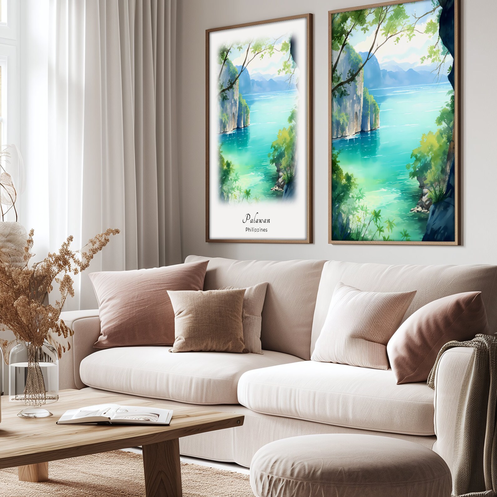 Palawan Watercolor Poster Travel Art Print Philippines Landscape Art ...