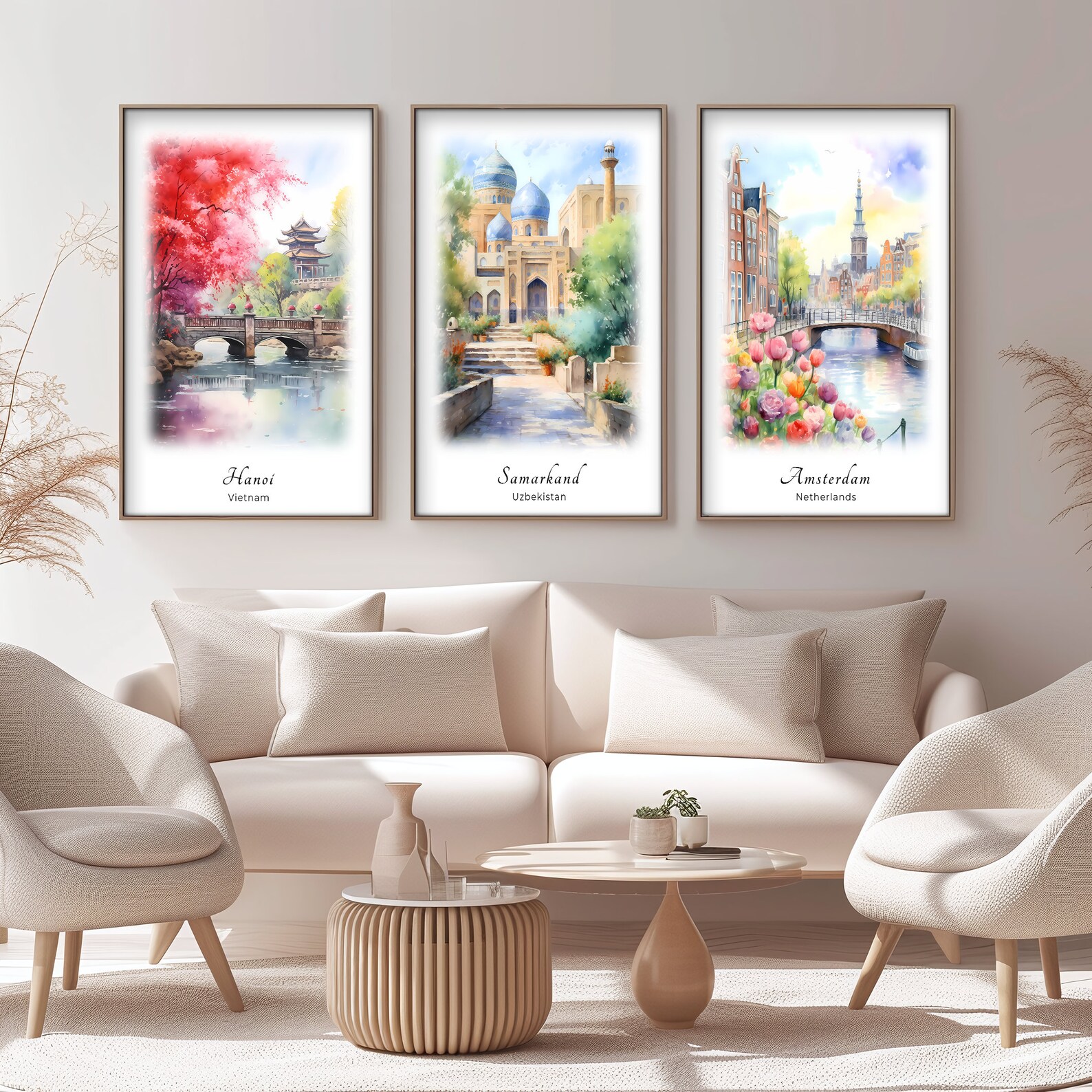 Samarkand Watercolor Poster Travel Art Print Uzbekistan Landscape Art ...