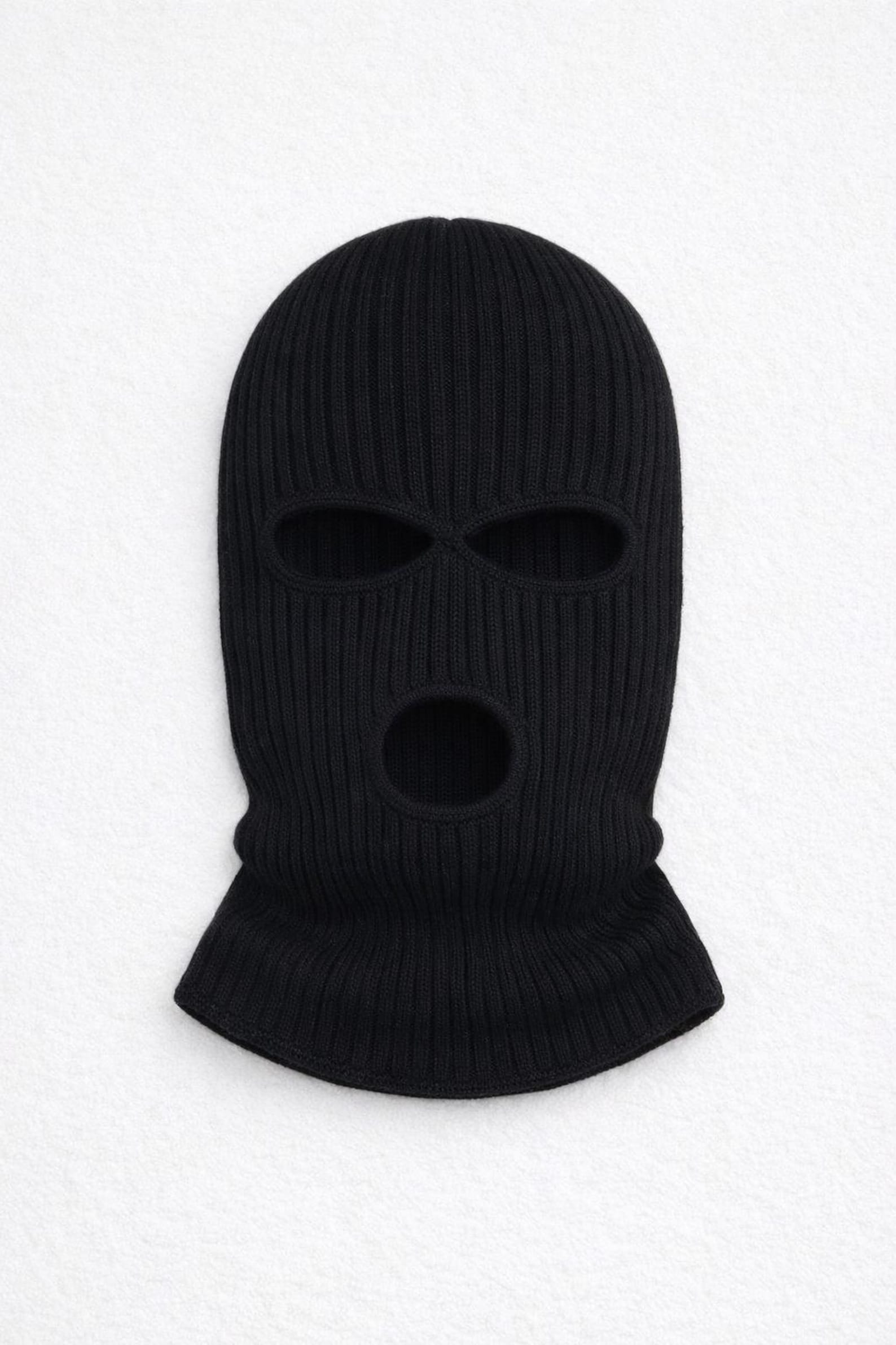 Black 3-hole Knit Balaclava Ski Mask – Winter Cold Weather Face Cover ...
