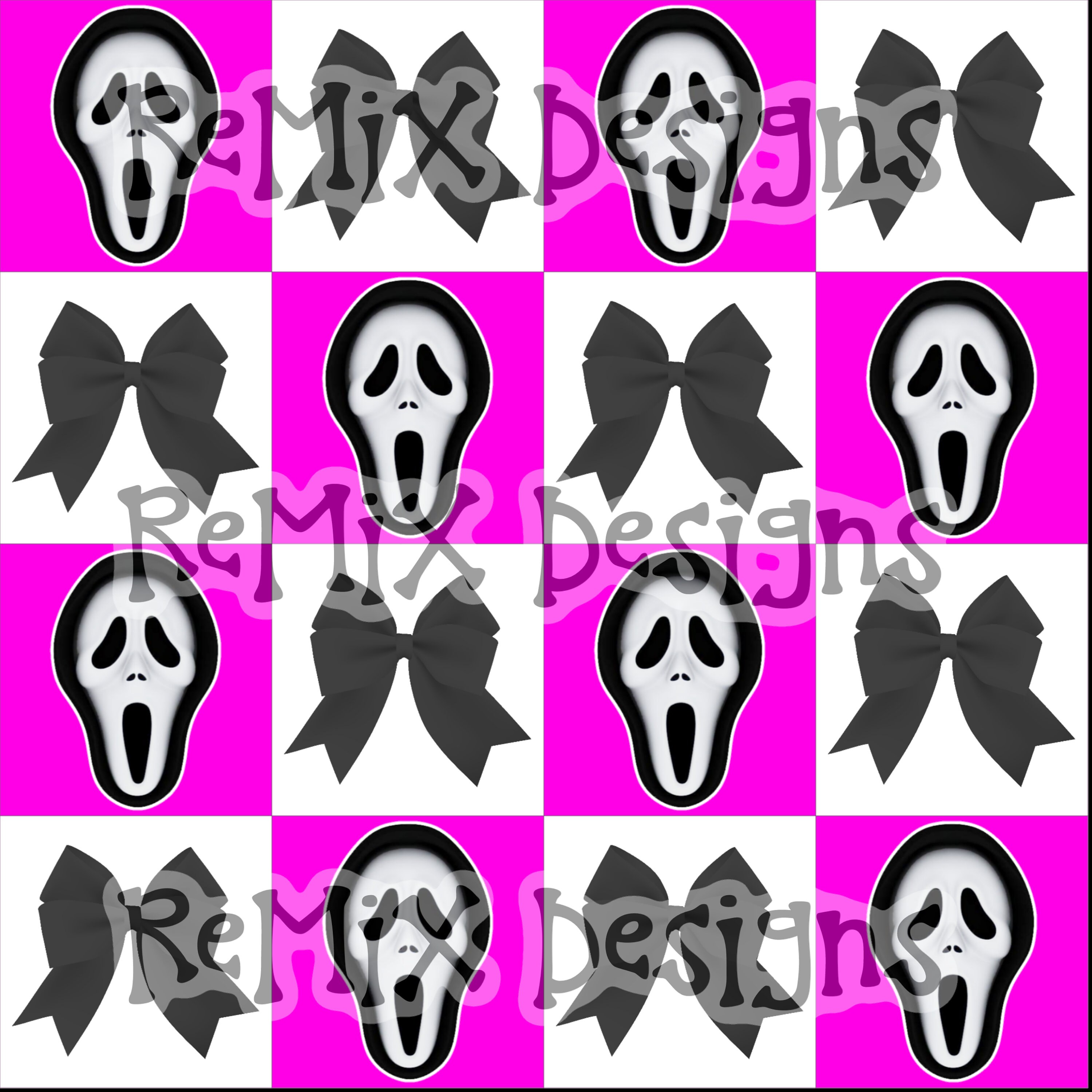 Scream Ghostface Halloween Scary Spooky Coquette Bows Girly Checker ...