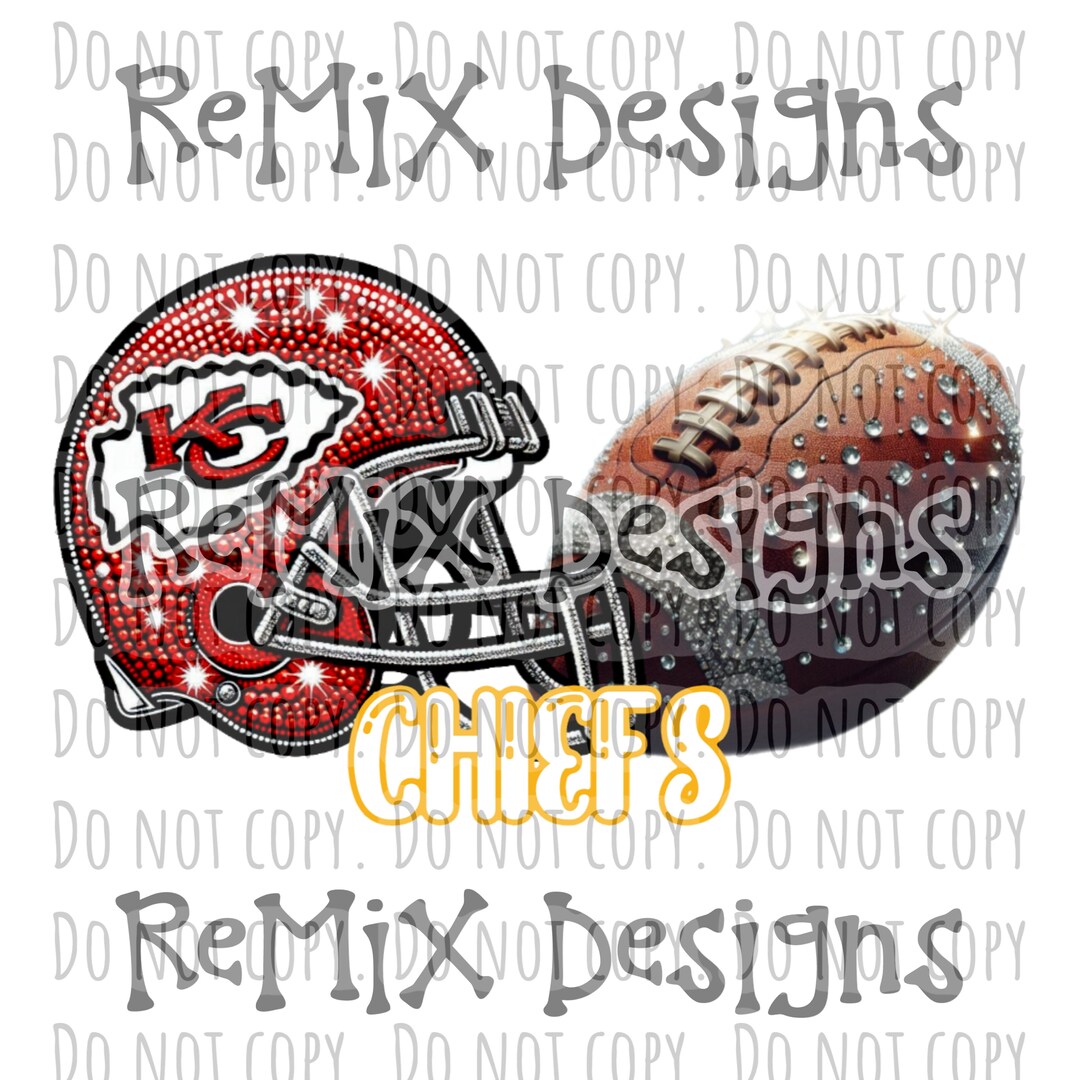 Chiefs Rhinestone Helmet, Sparkle, Boujee Football Team for Tshirts ...