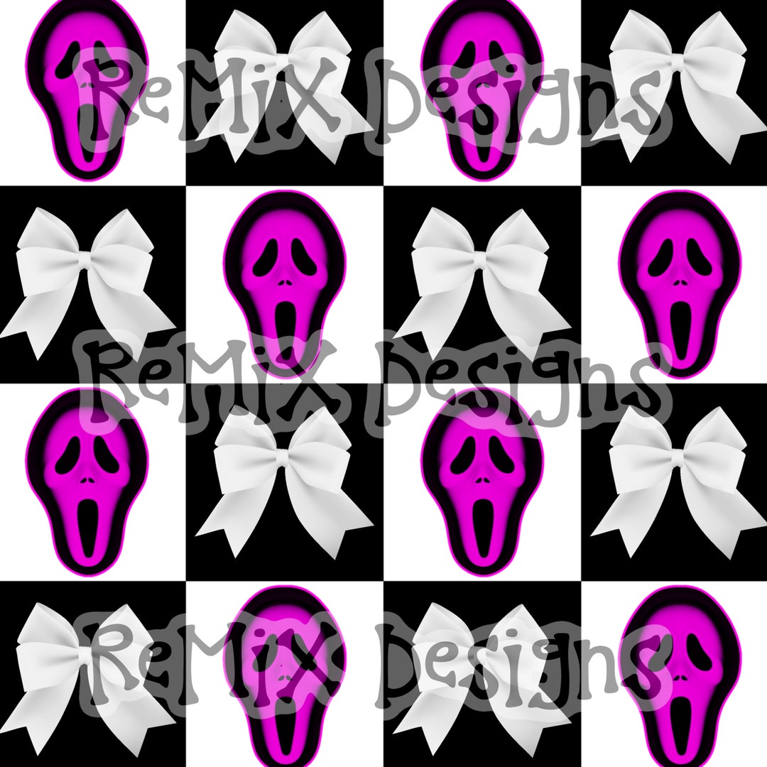 Scream Ghostface Halloween Scary Spooky Coquette Bows Girly Checker ...