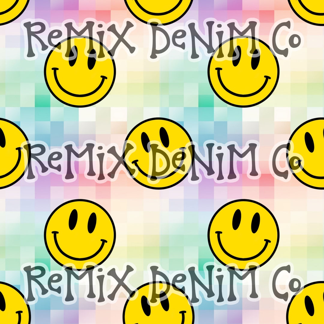 Smiley Face Happy Face Checker Seamless File Sublimation Digital Paper ...