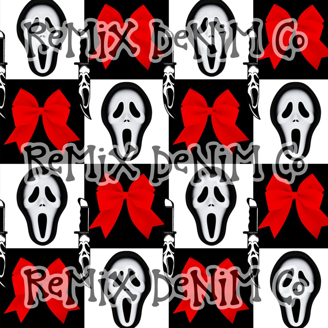 Scream Ghostface Halloween Scary Spooky Coquette Bows Girly Checker ...