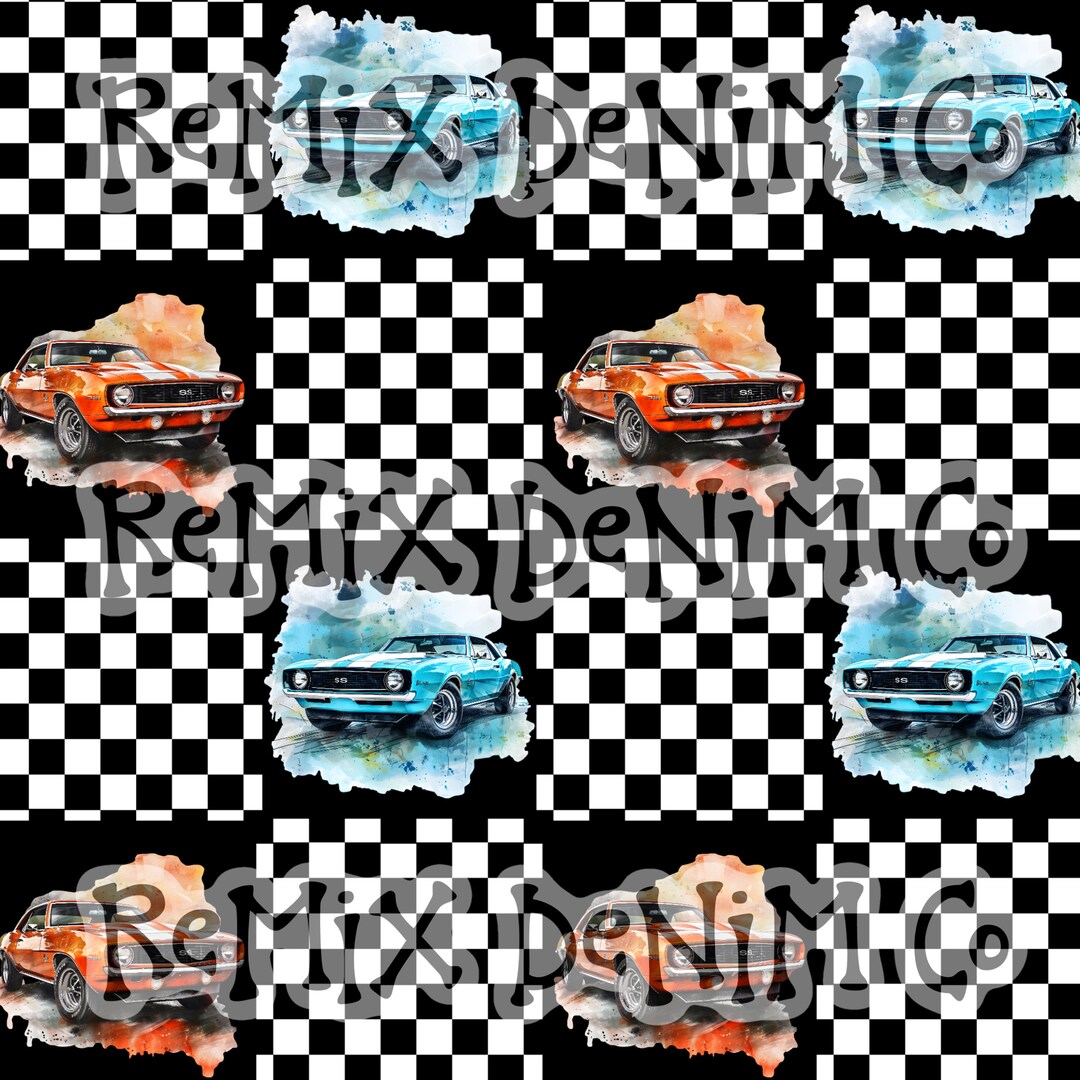 Need for Speed, Muscle Car, Racing, Boys, Checker Flag Patchwork ...