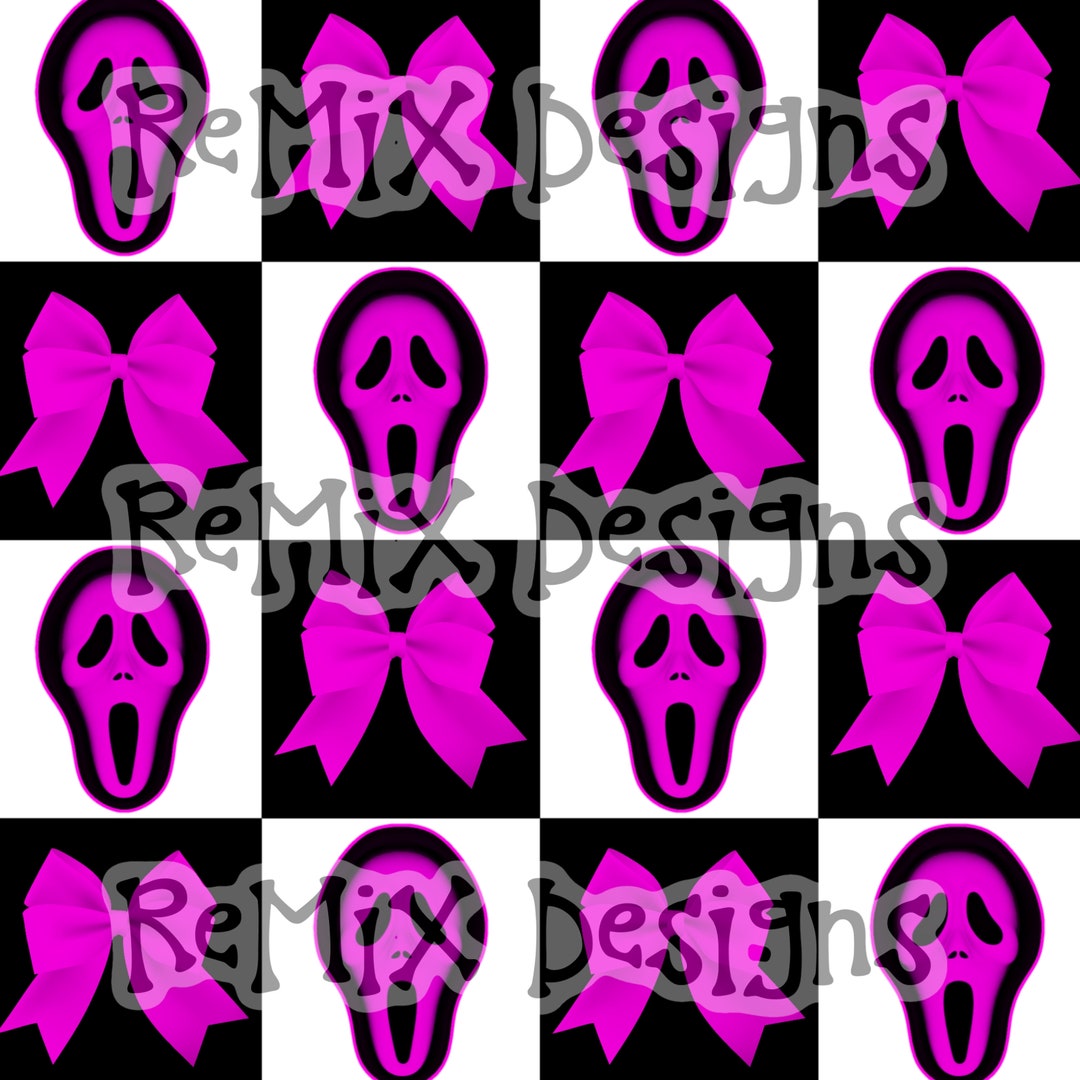 Scream Ghostface Halloween Scary Spooky Coquette Bows Girly Checker ...