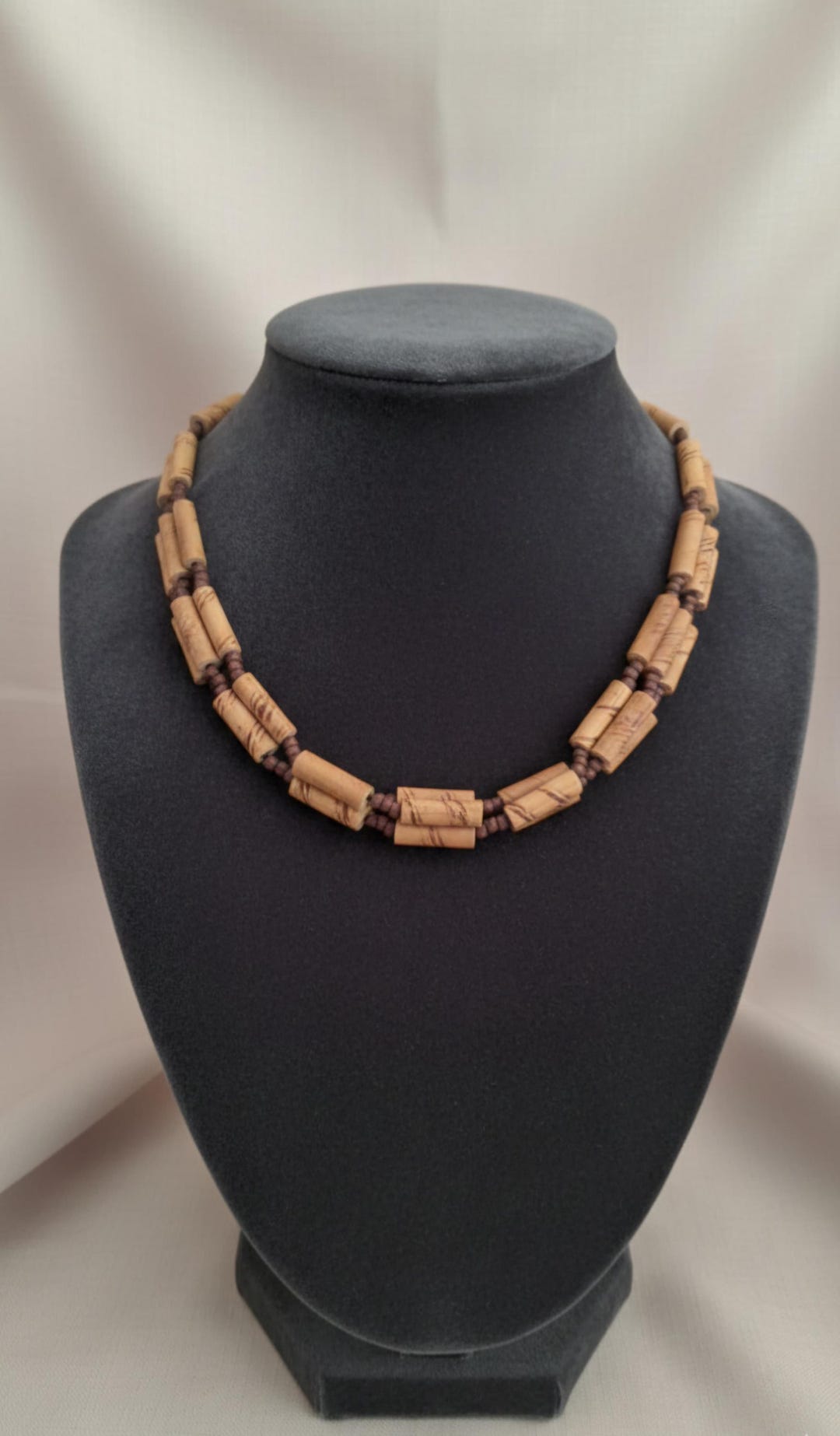 Unisex Wood Choker Necklace, Boho Tribal Wooden Bead Necklace for Men ...