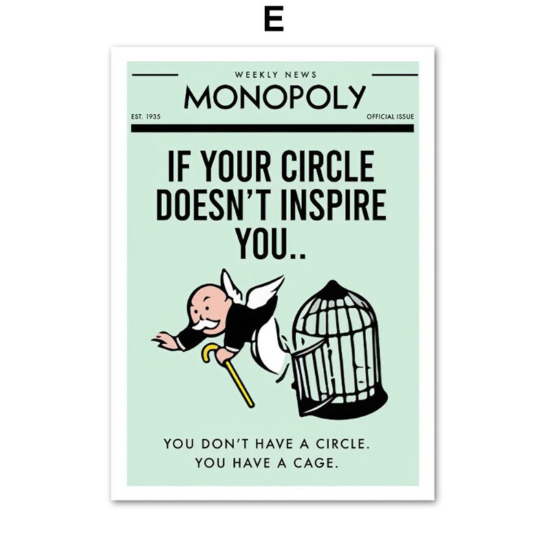 Custom Monopoly Poster, Canvas, Prints, Inspirational Quote Canvas ...