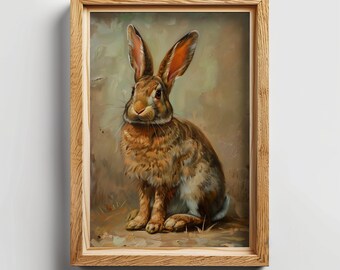 Rabbit Art Print Rabbit Oil Painting Print Bunny Oil Painting Giclee ...