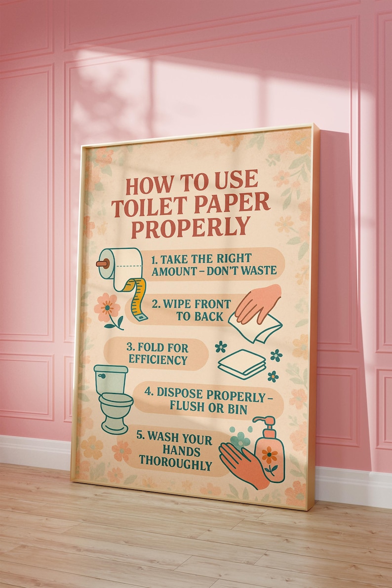 How to Use Toilet Paper Bathroom Decor, Funny Toilet Paper Bathroom ...
