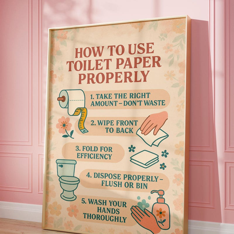 Toilet Etiquette Poster - Etsy