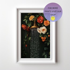 Botanical Bathroom Print Flowers Painting Shower Poster PRINTABLE Wall ...