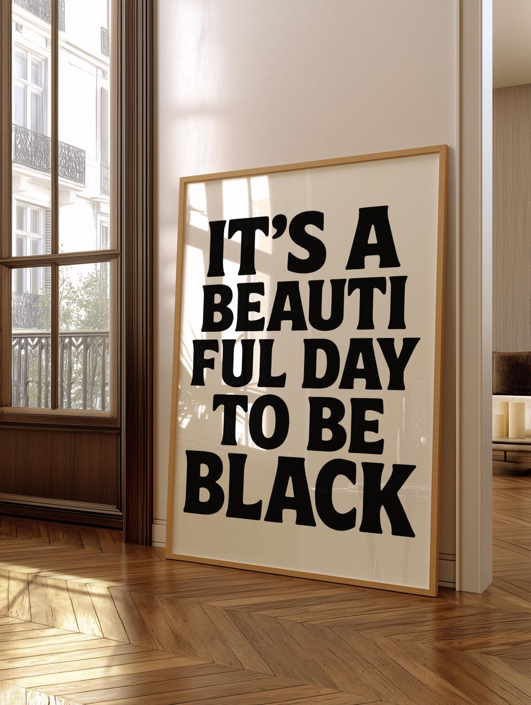 It's a Beautiful Day to Be Black, Black Girl Room Wall Art, Black Art ...