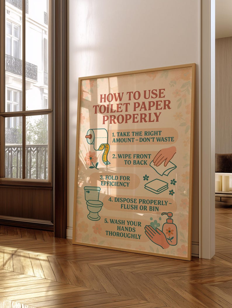 How to Use Toilet Paper Bathroom Decor, Funny Toilet Paper Bathroom ...