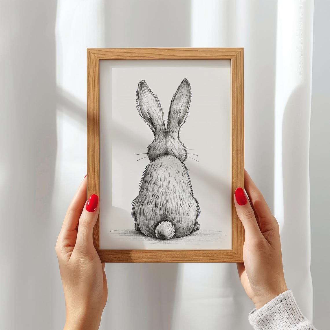 Bunny Art Print Bunny Ink Sketch Print Minimalist Bunny Rabbit Art ...