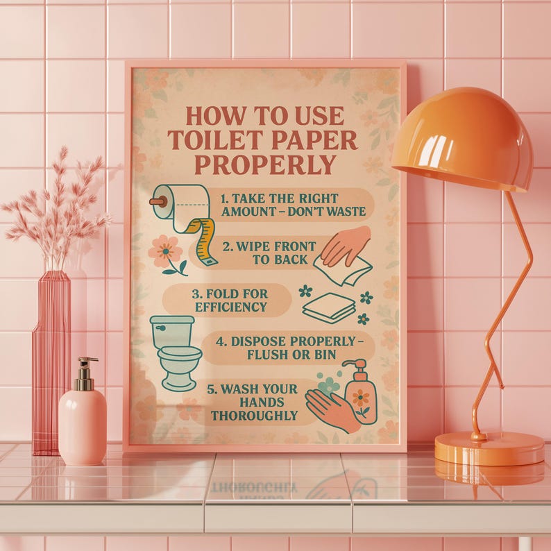 How to Use Toilet Paper Bathroom Decor, Funny Toilet Paper Bathroom ...